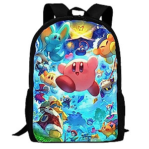 Kir-By Casual Backpack Large Capacity Laptop Bags Lightweight Travel Daypack Anime Shoulders Bag For Hiking Travel Camping Work