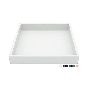 Montecito Home - 10"x10" Small Square Wood Decorative Tray for Office, Ottoman, Bathroom, Entry, Remote Controls, Countertop Organizer, Candle Tray - Harbor Gray