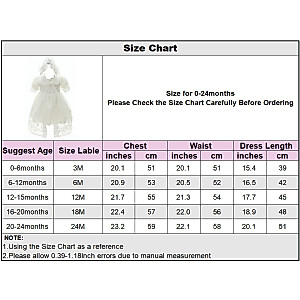 Coozy Baby Girl Christening Baptism Gowns Toddler Princess Wedding Special Occasion Dress 3Pcs Outfits (Ivory, 6M/6-12months)