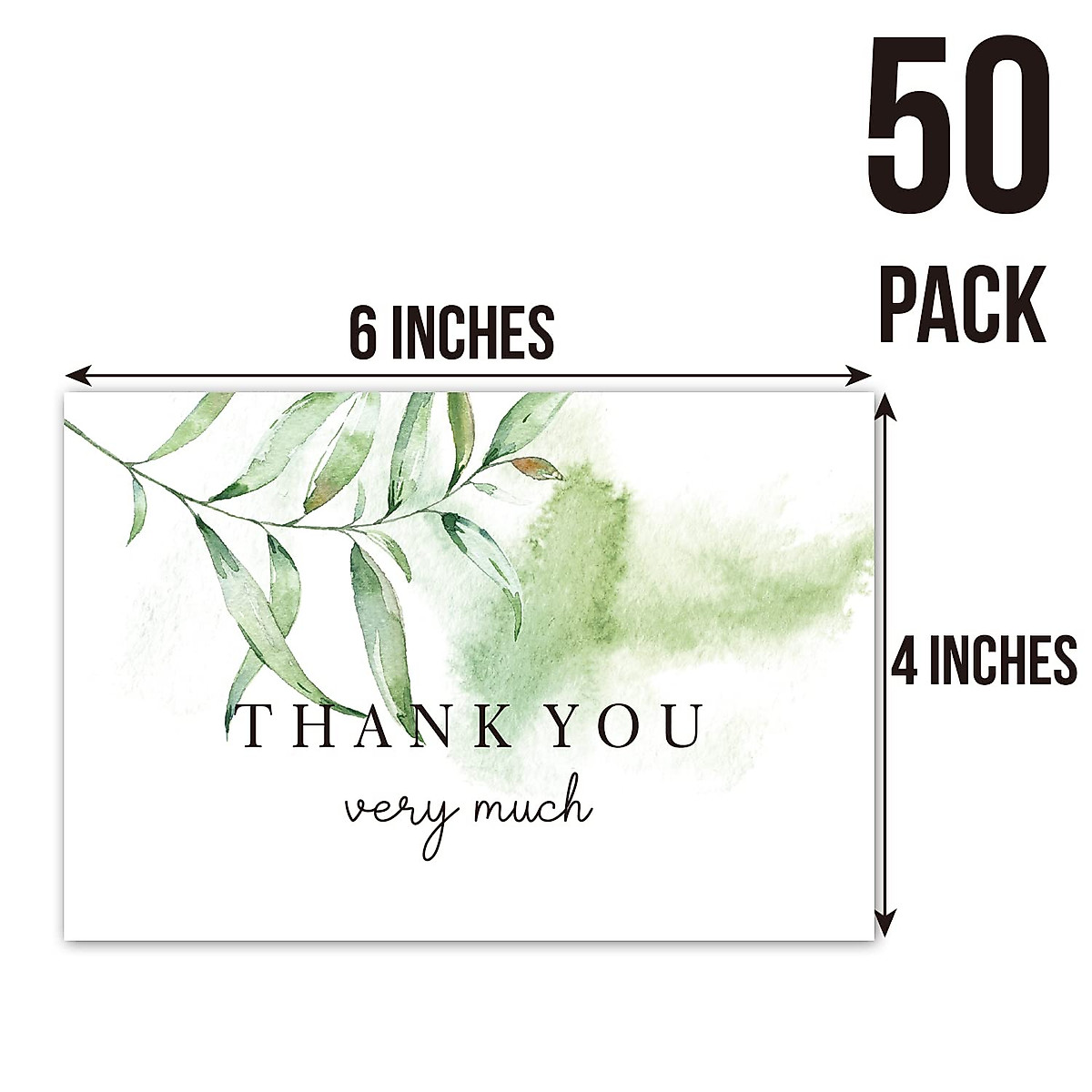 TENTADO Thank You Postcards, Blank with Mailing Side, thank you cards for Wedding, Baby or Bridal Showers, Birthday, Graduation, Parties, Business, Blank Postcards (Set of 50) 4" x 6"