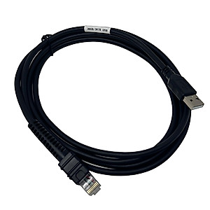 Breckline Shielded USB Cable for Zebra Symbol DS3608 DS3678 DS8108 DS8178 LI3608 LI3678 DS3600-KD Handheld Barcode Scanners, USB-A Connector, CBA-U46-S07ZAR