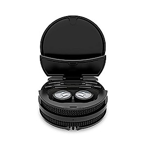 Motorola Tech3 3-in-1 Smart True Wireless Headphones - Cordless Earbuds, Sport Wire, Audio Plug-in - IPX5, Built-in Microphone, Magnetic Charging Case with Cable Storage System - Titanium Black
