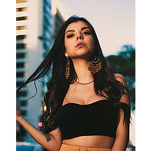 SOFYBJA Boho Gemstone Tiger Eye Stone Beaded Choker Necklace for Women 18K Plated Gold Beads Necklace Handmade Jewelry