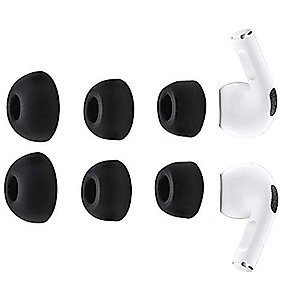 JNSA Eartips Earbuds Cover Earbuds Tips Ear Caps for AirPods Pro, S/M/L 3 Pairs, Black