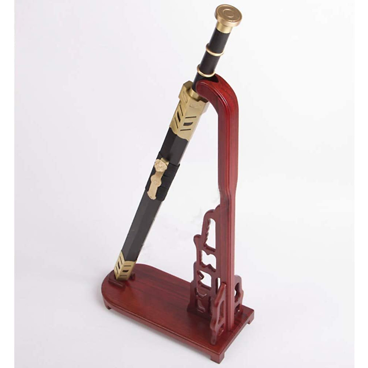 LUCKNIGHT Display Stand Vertical Wood Sword Rack Stand Sword Holder Bracket Hook for Samurai Wakizashi Tanto Standard Swords Sword Stand