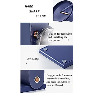 Shaved Ice Maker Snow Cone Rechargeable Slushie Machine Ice Cream Maker for Kids and Family Portable USB Charger 2 Set Block Ice Molds (purple)