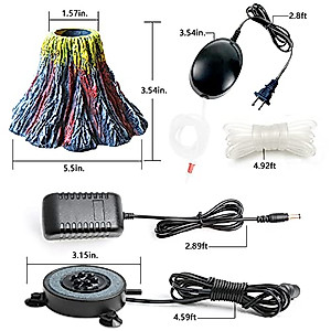 Aquarium Bubble Light with Air Pump, Aquarium Volcano Ornament Oxygenation Kit, Bubbler Decorations for Underwater Fish Tank