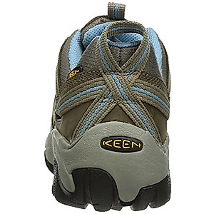 KEEN Women's Voyageur Low Height Breathable Hiking Shoes, Brindle/Alaskan Blue, 8 US