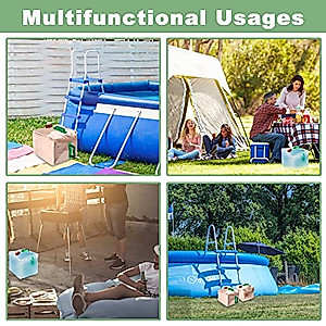 2 Pcs Swimming Pool Ladder Weights, Universal Pool Step SandBag, Plastic Fillable Anchor Bag for Swimming Entry Systems Fillable Portable (10.6 x 10.6 Inches)