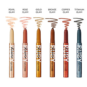 Ruby Kisses Eye Shadow Stick – Crème Eyeshadow Makeup Multi-Stick, Long-Lasting Pearl Shimmer Crayon, Metallic Glitter Eyeliner, Highlighter Eyeshadow Pencil, Sharpener Included (Bronze Glam)