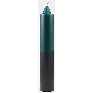 9 Green and Black Pillar Candle
