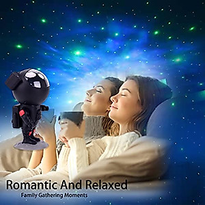 Astronaut Galaxy Projector Night Light, 360° Adjustable Star Projector Night Light with Timer, Nebula Galaxy Projector with Remote Control for Bedroom, Ceiling, Home Decor, Party, Gaming Room