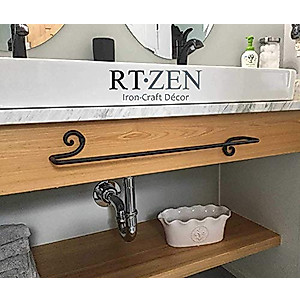 RTZEN Wrought Iron Bathroom Accessories Set, Decorative Bath Towel Bar, Set of 3 Decorative Hooks and Toilet Paper Holder