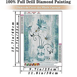 VIGEGU Diamond Painting Kits for Adults - 5D Diamond Art Kits for Adults Kids Beginner,DIY Flowers Full Drill Diamond Dots Gem Art Crafts for Home Wall Decor 12x16inch