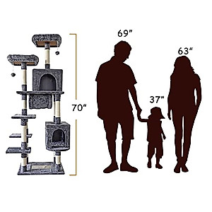 Confote 70" Multi-Level Cat Tree XXL Tall Play House Climber Activity Centre Tower with Scratching Posts for Kittens & Large Cats