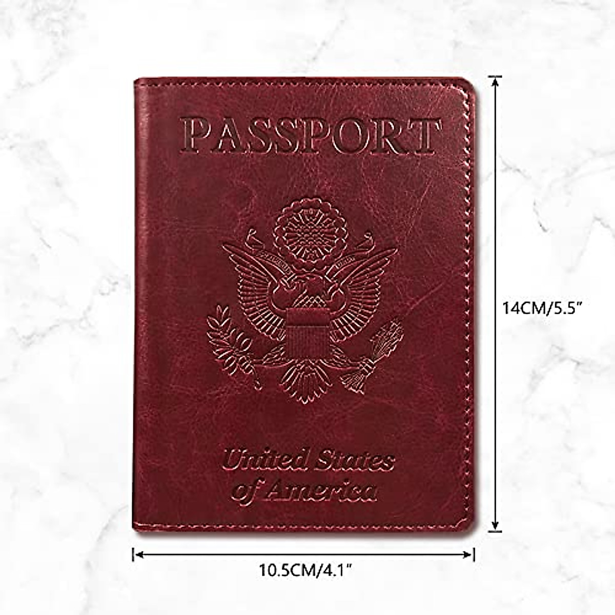 ELECLAND 3 Pack Passport and Vaccine Card Holder Combo, Passport Cover and CDC Vaccination Card Protector, PU Leather Wallet Passport Holder Vaccine Card Holder, Travel Documents Organizer Protector