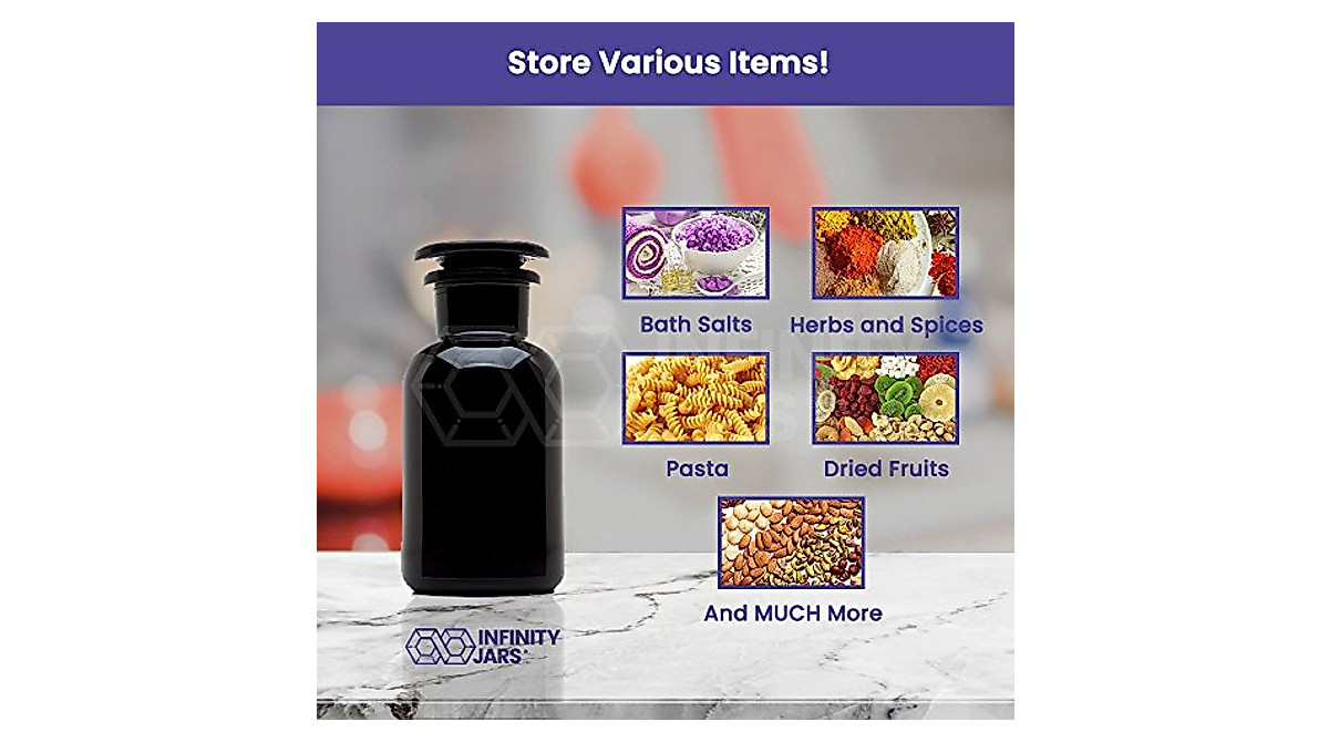Infinity Jars 250ml: Premium Black Ultraviolet Storage
