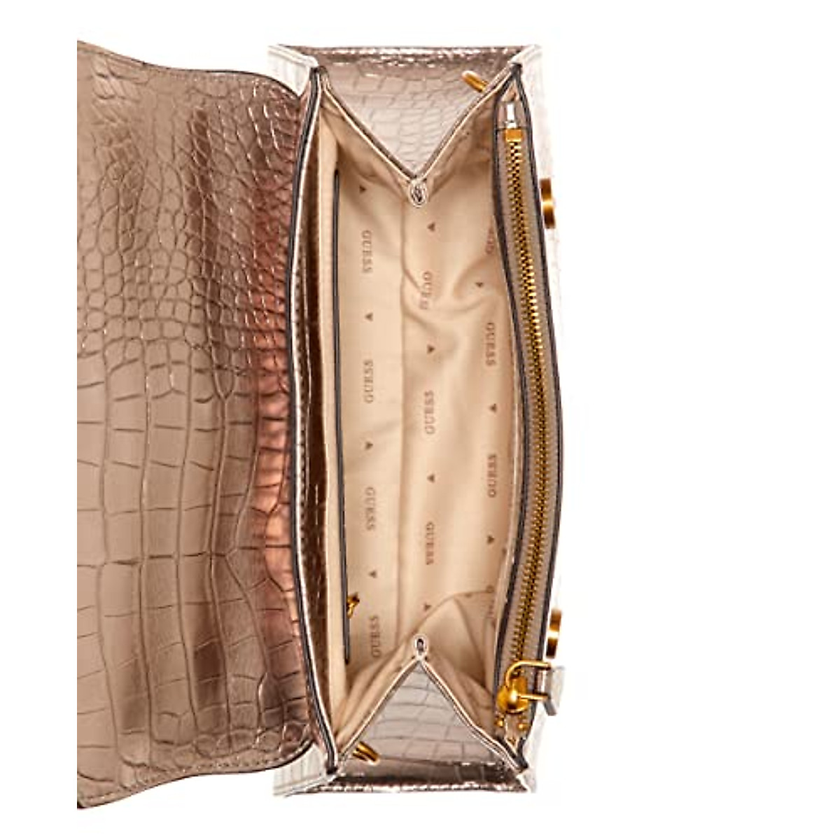 GUESS Enisa Top Handle Flap, Pewter