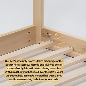 Montessori House Bed, Handcrafted Poplar Wood, With or Without Legs, Assembly Required (Full, Full House Bed Without Legs)