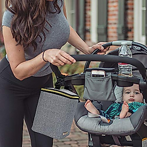 Momojing Insulated Breastmilk Cooler Bag and Baby Bottle Bag with Ice Pack Include, Fits 4 Large Baby Bottles Up to 9 Ounce for Nursing Mother-Grey