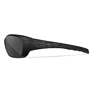 Wiley X WX Gravity Sunglasses, Safety Glasses for Men and Women, UV Eye Protection for Shooting, Fishing, Biking, and Extreme Sports, Matte Black Frames, Smoke Grey Tinted Lenses