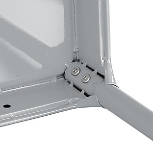 Safco Products 6603 Steel Stool, 15" H, Sturdy Construction, Durable Powder Coat Finish, Includes Nylon Leg Caps and Leveling Feet, Silver