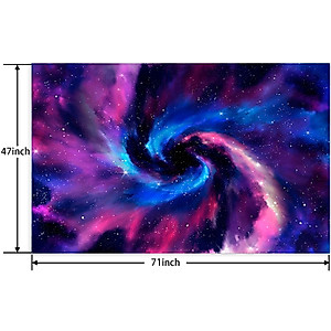 Galaxy Starry Sky Psychedelic Mysterious Universe Banner Backdrop Outer Space Nebula Starry Stars Cosmic Theme Decor Decorations for Boys Girls 1st Birthday Party Baby Shower Supplies Blue and Purple