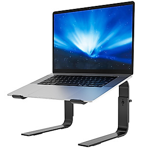 BONTEC Laptop Stand, Height Adjustable Notebook Stand, Ergonomic Laptop Desk Mount, Compatible with Most 10-17” Laptops, Space Black
