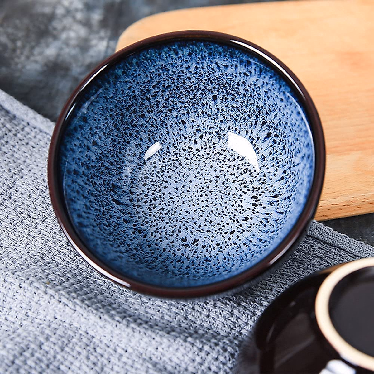 GagalU Porcelain Dinnerware SetDark Night Starry Sky56 Pieces Light Luxury Dinnerware Set Service for 6-8, Anti-Scalding Ceramics Bowl and Plate Combination