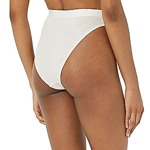 Amazon Essentials Women's Ribbed High Waist Tanga Brief, Pack of 4, Brown/Pale Pink/Green, X-Small