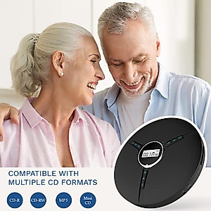 KLIM Discman Portable CD Player with a Built-in Battery - New 2022 Version + Ideal Car CD Player with Earphones + Compatible CD-R, CD-RW, MP3. Compact Mini CD Players Personal CD Walkman - Black