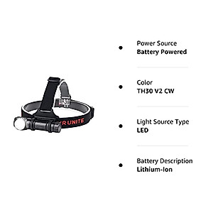 ThruNite TH30 V2 LED Headlamp, USB C Rechargeable Head Lamp, Ultra-Bright 3320 Lumens Including Rechargeable Battery and Headband, Water Resistant for Camping, Hiking, Hunting, Cycling Cool White - CW