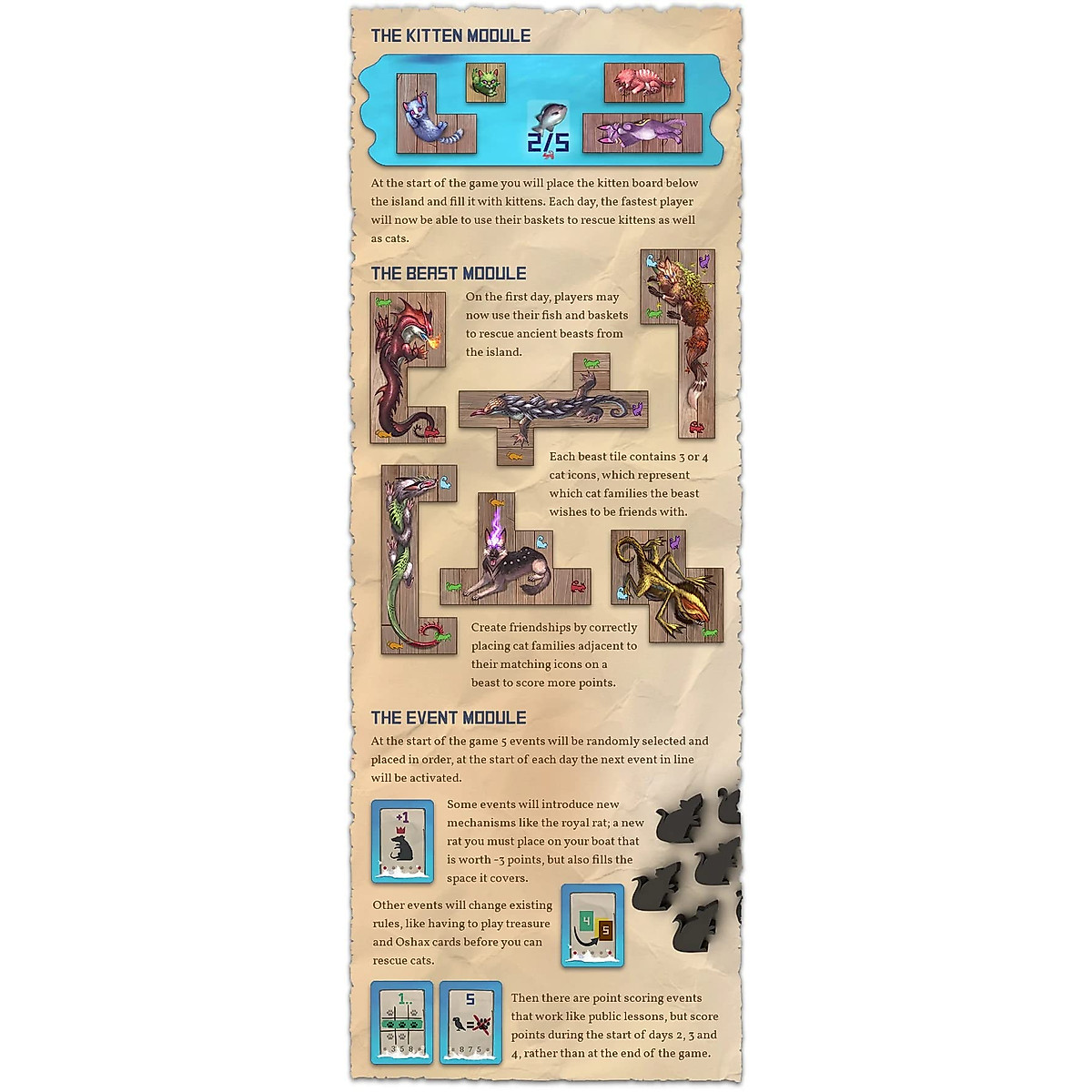 City of Games The Isle of Cats: Kittens + Beasts Expansion - Boardgame, Ages 8+