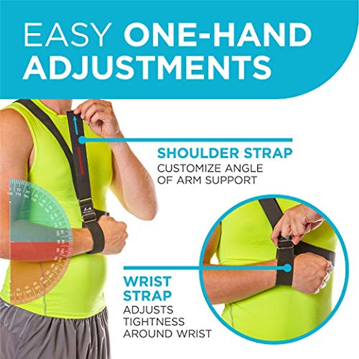 BraceAbility The Shoulder Sling - Patented Arm Support Strap and Waterproof Clavicle Immobilizer Brace for Broken Collarbone, Torn Rotator Cuff, Dislocation or AC Separation (Universal)