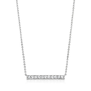 Ross-Simons 0.50 ct. t.w. Diamond Bar Necklace in Sterling Silver. 18 inches