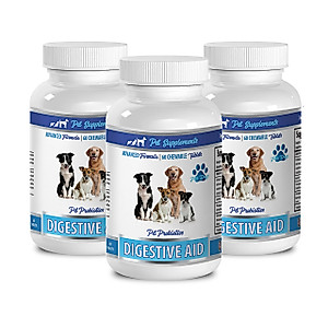dog bad breath powder - DOG DIGESTIVE AID PROBIOTICS - NATURAL APPROACH - SOLUTION TO BAD BREATH AND GAS - COUNTER DIARRHEA - dog treats for bad breath - 3 Bottles (180 Treats)