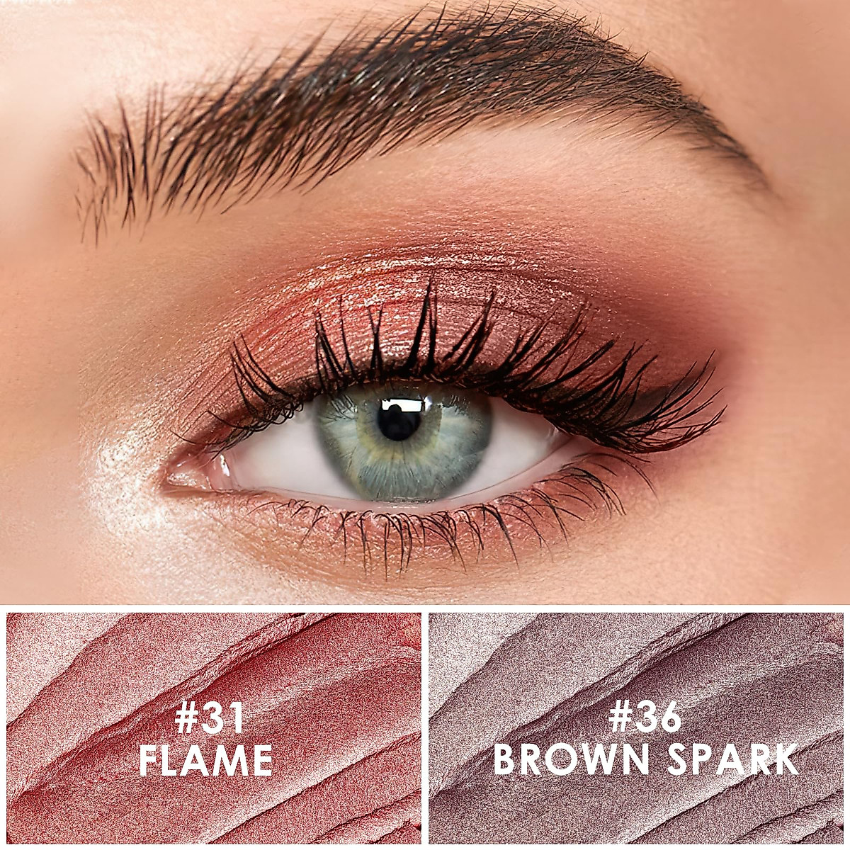 FOCALLURE 2 Pcs Cream Eyeshadow Stick,Brightener Eyeshadow Pencil Crayon,Highlighter Eye Shadow Stick Sets with Crease-proof Formula,Long Lasting Waterproof Eye Shadow Make Up,Starring Rose