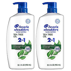 Head & Shoulders 2 in 1 Dandruff Shampoo and Conditioner, Anti-Dandruff Treatment, Tea Tree Oil for Daily Use, 32.1 oz Each(Pack of 2)