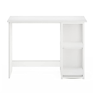 Furinno Camnus Modern Living Computer Desk 40 Inch, Solid White/White