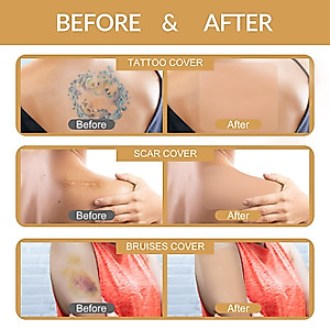 Tattoo Cover Up, Ultra-Thin Tattoo Cover Up Tape, Breathable and Waterproof Skin Concealing Tape, 6 Pcs