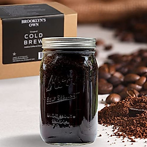 Brooklyn's Own Cold Brew Arabica Coffee and Chicory - Low Acidity, High Caffeine, Balanced Flavor, With No Bitter Aftertaste - 4 Bags Makes 12 Cups