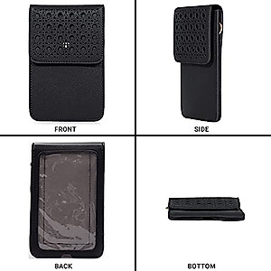 ALUWU Touchscreen Cell Phone Purse Small Crossbody Wallet Bag rfid Mini Pouch Black