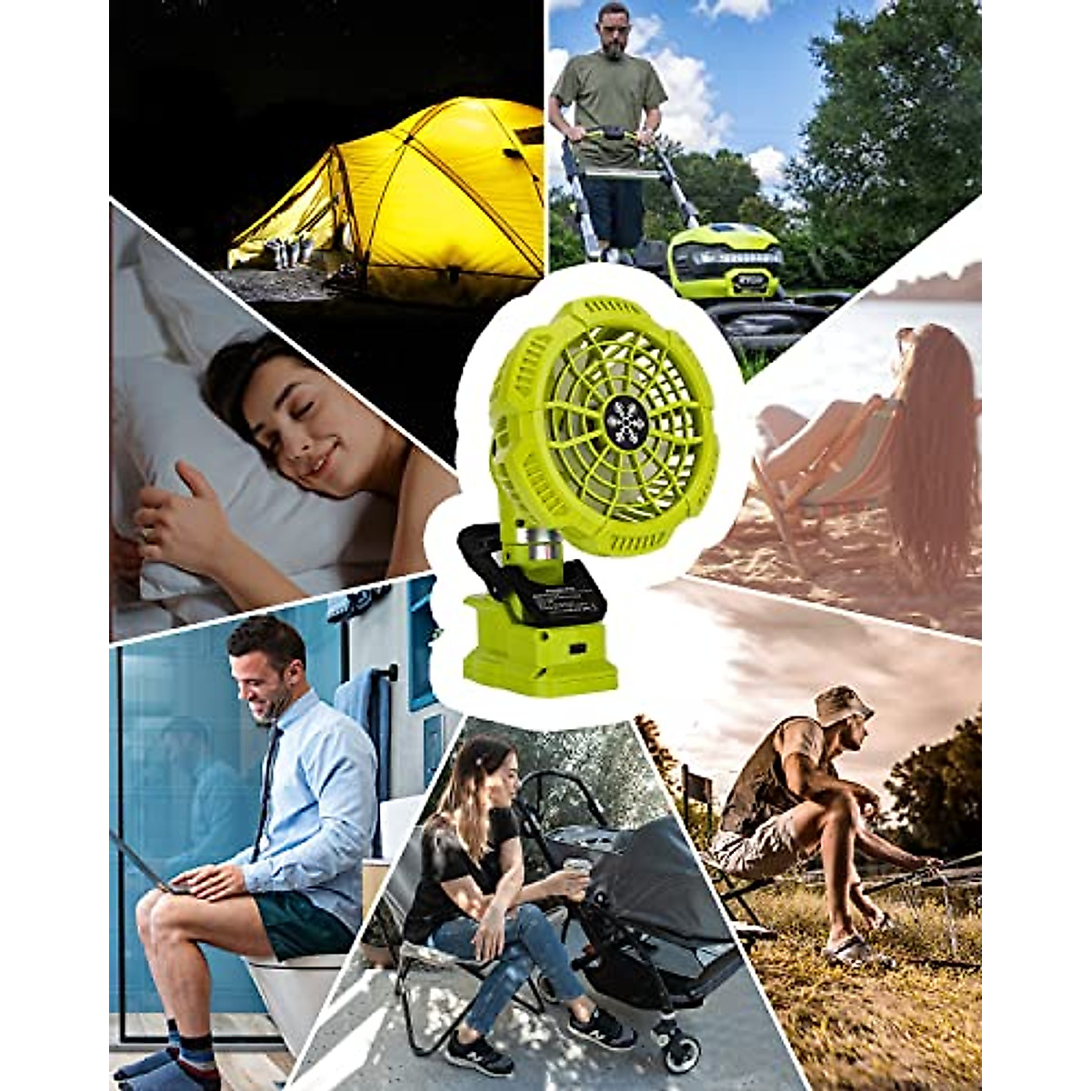 Taingwei Portable Clip on Fan for Ryobi 18v Battery,Battery Powered Stroller Fan with 3 Energy Efficient Speed Settings for Bedroom,Outdoor,Camping and Job Site(Tool Only)