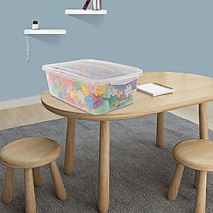 Bblina 4-pack Clear Plastic Latching Storage Box Tote Bins with Lids, 14 Quarts