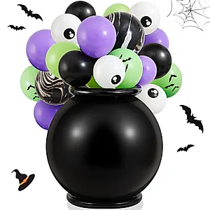WinnerWhy Halloween Decorations Halloween Witch Cauldron Balloon Cauldron Halloween Party Decorations for Indoor or Outdoor Halloween Cauldron Balloon Arch Kit Decor Cauldron Halloween Decor