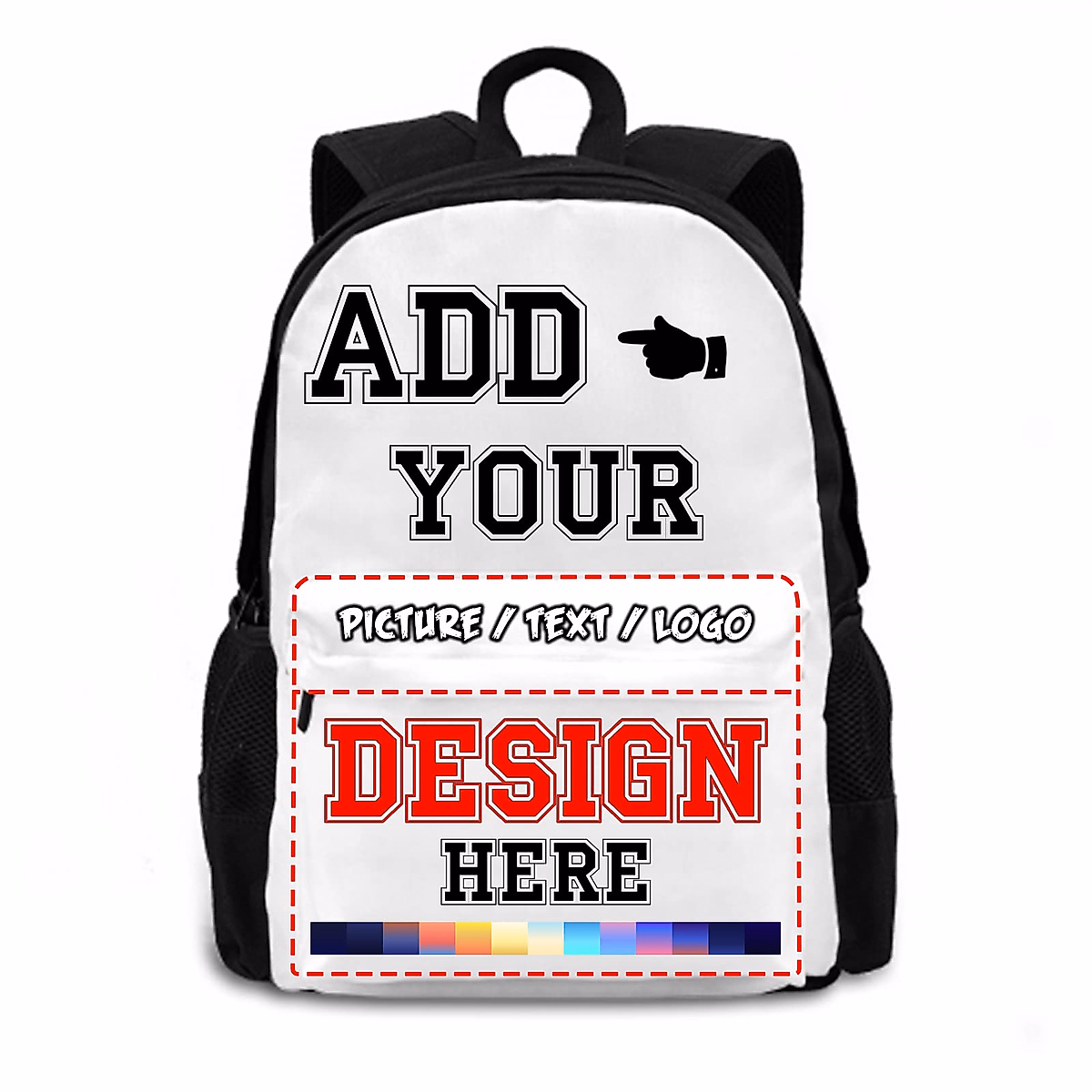 Custom Backpack,Personalized Men and Women Travel Knapsack Add Your Photo/Text, Customized Laptop School Bag for Boy Girl One Size