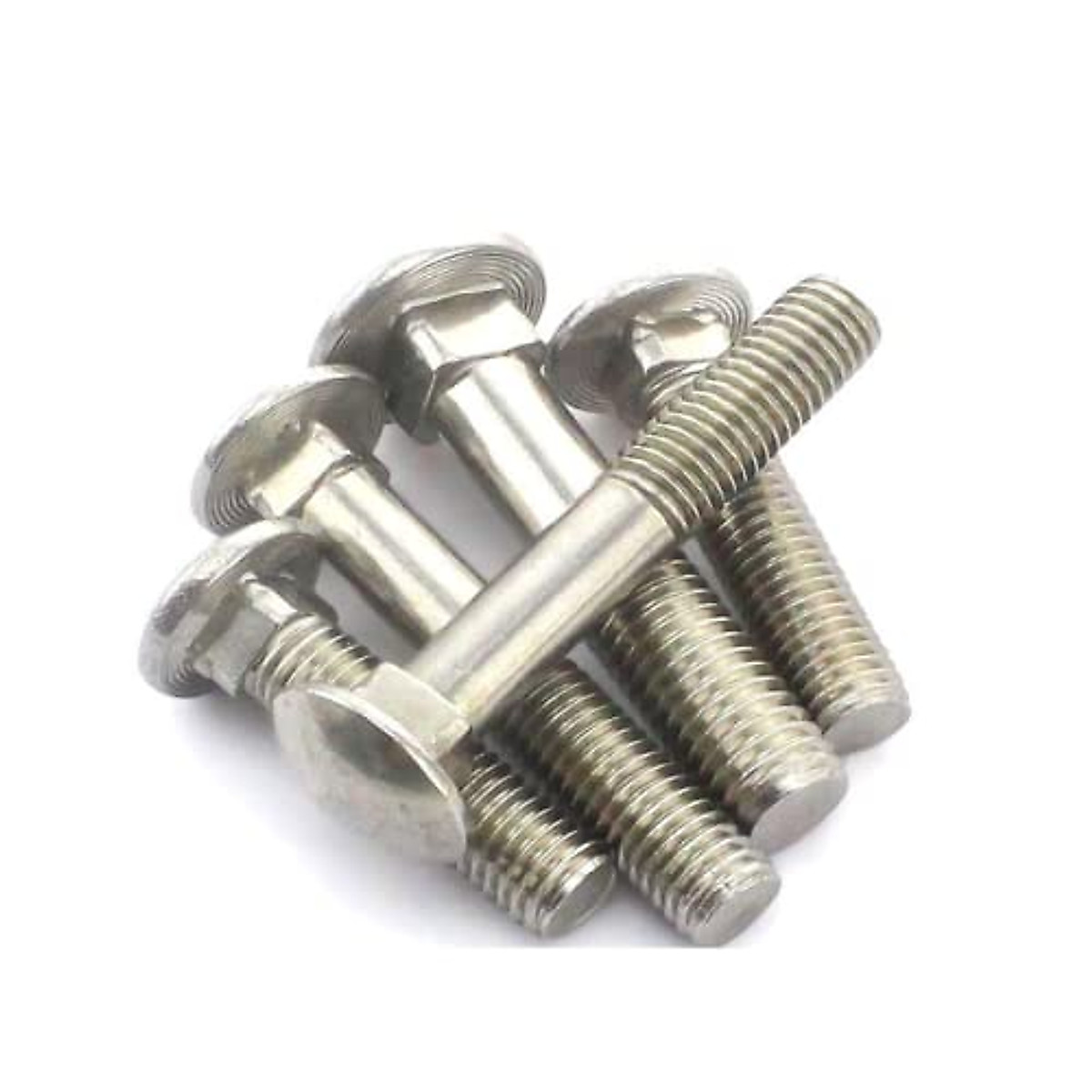 (2 pcs) 201 Stainless Steel Small Head Carriage Bolt, for Mechanical and Electrical and Other Metal M12x60mm.