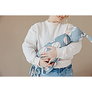 Large Premium Knit Baby Swaddle Receiving Blanket"Slugger" by Copper Pearl