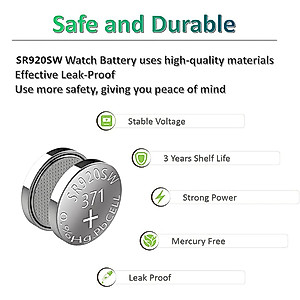 KaPonsec 10PCS 1.5V SR920SW 371 370 LR921 AG6 Silver Oxide Watch Battery