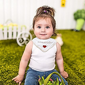 YVMVDV 3 Pack Muslin Baby Bibs, 100% Cotton Baby Bandana Drool Bibs for Boys Girls, Baby Bibs for Teething and Drooling